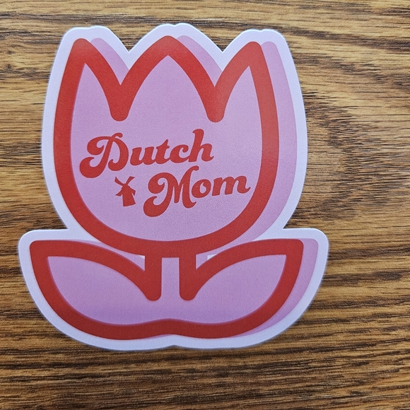 Dutch Bros | Other | Dutch Bros Pink And Red Dutch Mom Sticker | Poshmark